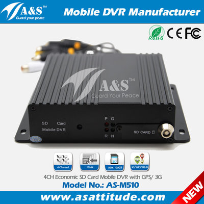 Competitive 4CH Full D1 128GB SD Card Mobile DVR With Optional GPS 3G