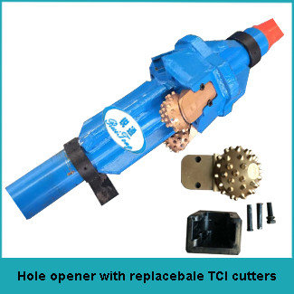 hole opener with replaceable TCI cutters
