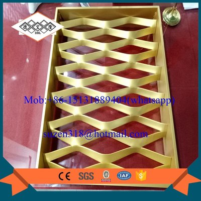 decorative curtain wall PVDF 3 layer diamond aluminum expanded metal mesh