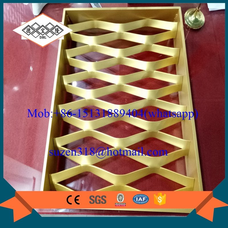 decorative curtain wall PVDF 3 layer diamond aluminum expanded metal mesh