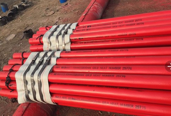 A795 schedule 10 erw welded carbon steel pipes for fire fighting use with painted and grooved ends/ ASTM A53 steel pipe