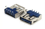 Usb Connector USB-AF90° Single layer without rear lid blue