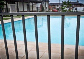 Black Powder Coated Aluminum Flat Top Swimming Pool Fence 2400mm x1200mm