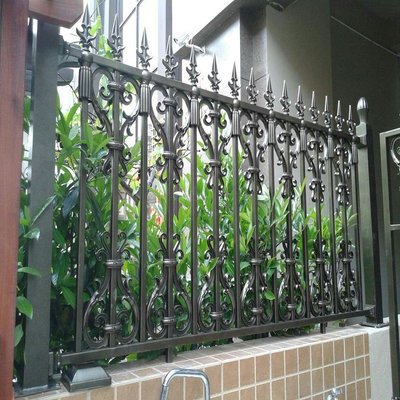 black vinyl metal picket fence /aluminium picket fence