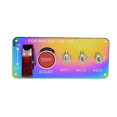 New Racing Car Ignition Switch Panel with on-off Toggle ACC Switch and start switch