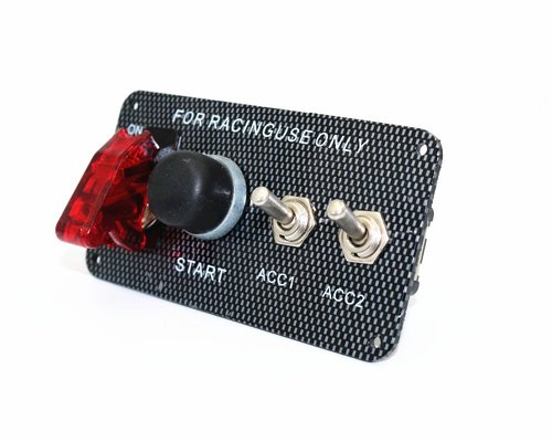 12V Ignition Switch Engine Start Push Button 3 Toggle Panel with Indicator Light DIY Racing Style Car Modification Rocke