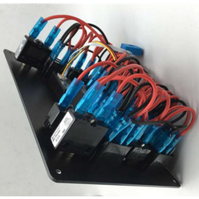 Hot Selling Waterproof On Off 10 Gang 5Pin With Digital Voltmeter Car Cigarette Lighter Rocker Switch Panel