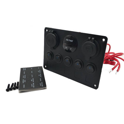 Hot selling universal 4 gang cat eye switch panel 24V with dual USB charger for marine car truck