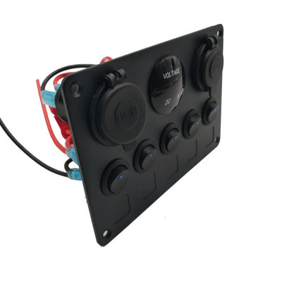 Hot selling universal 4 gang cat eye switch panel 24V with dual USB charger for marine car truck