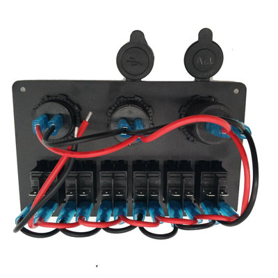 Top Sale 12-24V Waterproof Marine Bus Boat ON OFF Rocker Switch Panel with Car charger Digital voltmeter