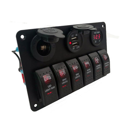Hot sale 12V 24V Offroad switch panel with dual USB For Universal Car