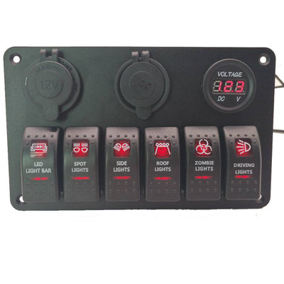 Hot sale 12V 24V Offroad switch panel with dual USB For Universal Car