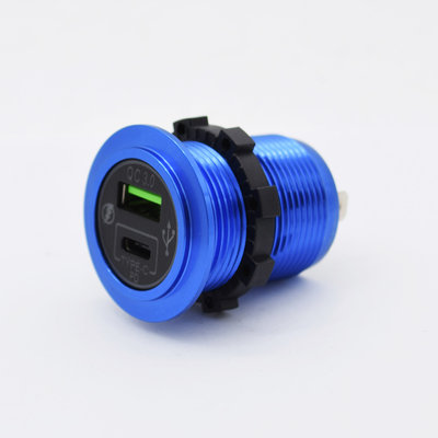 PD Type C USB Car Charger Socket 18W and QC 3.0 USB Quick Charge Socket 12V/24V Car Power Outlet