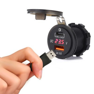 Universal Cigarette Lighter Car Charger USB Vehicle DC12V-24V Voltmeter 2 Port Power Socket Dual USB QC 3.0 Charger