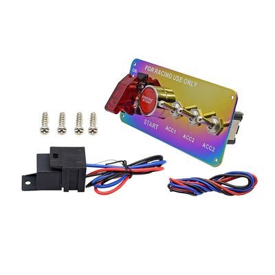 New Racing Car Ignition Switch Panel with on-off Toggle ACC Switch and start switch