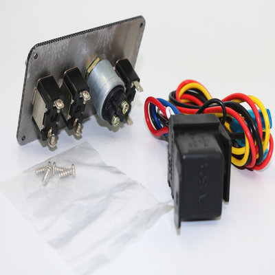 12V Ignition Switch Engine Start Push Button 3 Toggle Panel with Indicator Light DIY Racing Style Car Modification Rocke