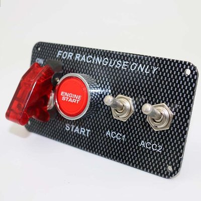 12V 30A Ignition Switch Engine Start Push Button 2 Toggle Panel with Indicator Light DIY Racing Car Modification Switch