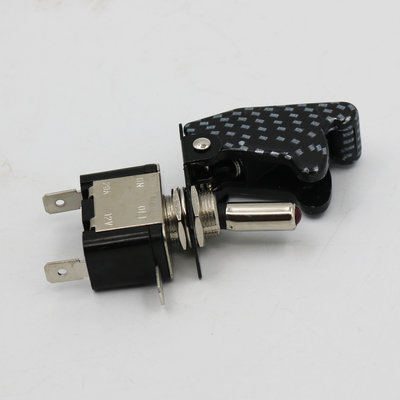 12V 20A Red LED Light SPST ON/OFF Rocker Toggle switch for Car Truck Boat with carbon fiber cap