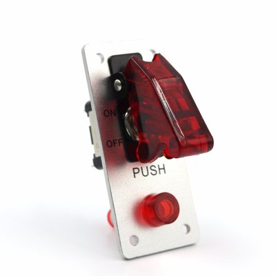 LeaningTech LTC Racing Car 12V LED Toggle Ignition Switch Panel Engine Start Push Button Carbon