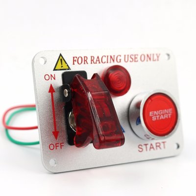 LeaningTech LTC Racing Car 12V LED Toggle Ignition Switch Panel Engine Start Push Button Carbon