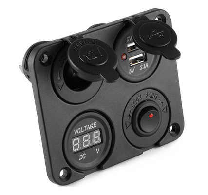 Dual USB Charger Power Socket Outlet Plug Charging Panel Mount Car Motorcycle