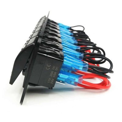 8 Gang Marine Boat Rocker Switch Panel 12V Waterproof RV Led for Car Truck Blue RV Caravan