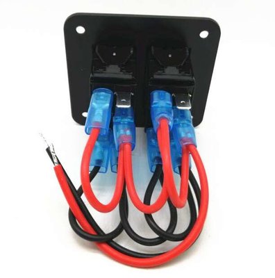 2 Gang Toggle Enclosed 12V Rocker Switch Panel For Car Boat RV Yacht Truck