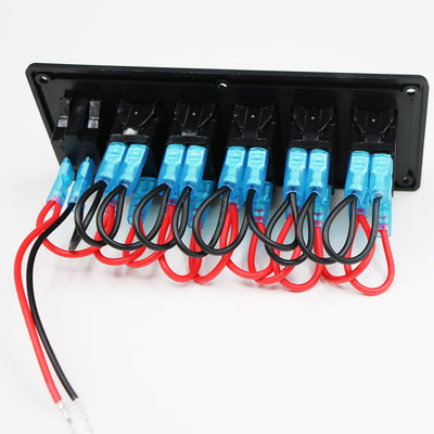 Plastic 5 Gang Rocker Switch Panel with 4.2 Amps Dual USB Socket with Voltmeter Pre-Wired for Marine Boat Car Truck