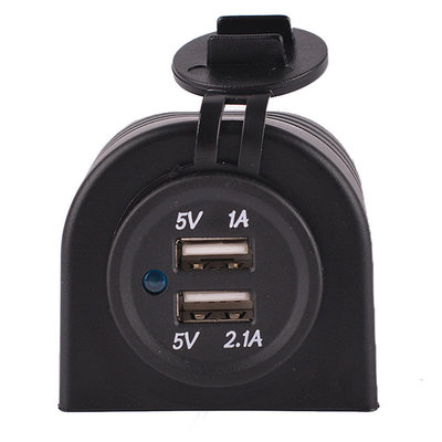 DC 12V 24V black USB socket charger with black tent housing