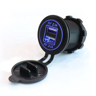 Waterproof DC 5V 4.2A Double USB Ports Marine Car Charger Socket With CE certificate
