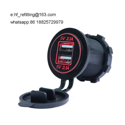 Waterproof DC 5V 4.2A Double USB Ports Marine Car Charger Socket With CE certificate