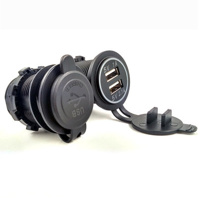 Car Marine Boat Dual USB Charger Socket Outlet 12V 24V with LED Digital Voltmeter