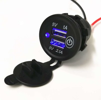 Dual USB Outlet 5V 3.1A Output Port Socket Charger on-off Touch Switch