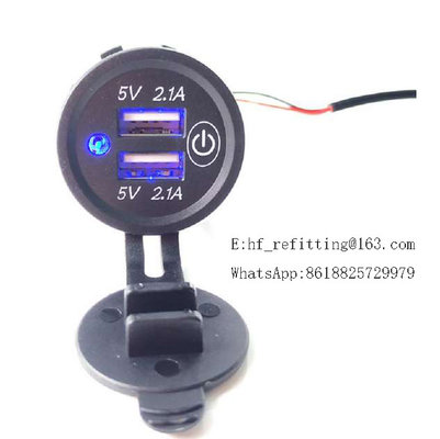 Dual USB Outlet 12V-24V 3.1A Port Socket Charger New Touch Switch