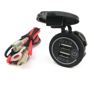 Hot Dual USB Outlet 4.2A Port Socket Charger New Touch Switch Blue LED