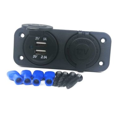 Hot Selling Dual USB 3.1A Outlet Port Socket with Two Hole Panel 12V-24V Power Socket