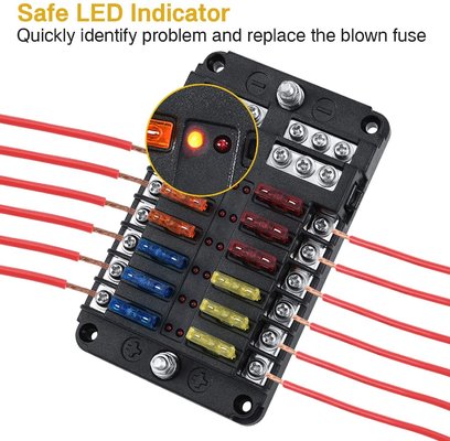 12 Volt Automotive Fuse Box Holder Waterproof with Negative auto inline fuse holder
