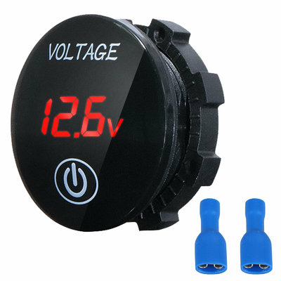 Small Voltmeter with touch switch amber for Motorcycle Car