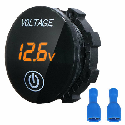 Waterproof Voltmeter, Mini Digital Display Voltage Meter DC 12V-24V Green LED Tester for Car