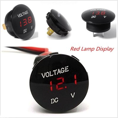 Waterproof Voltmeter, Mini Digital Display Voltage Meter DC 12V-24V Green LED Tester for Car