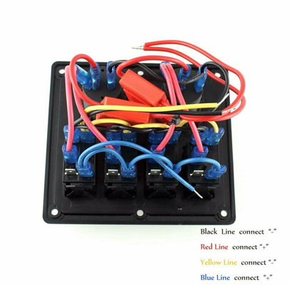 12V Power Socket Boat Car RV Dual USB Socket 3.1A DC Universal 4 Way Led Rocker Switch Panel