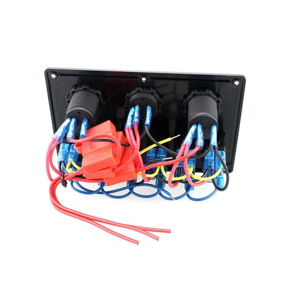 Dual USB Socket Charger 3.1A, Digital Voltmeter, 12V Cigarette Lighter Power Outlet Adapter and on-off 12v 6 gang switch