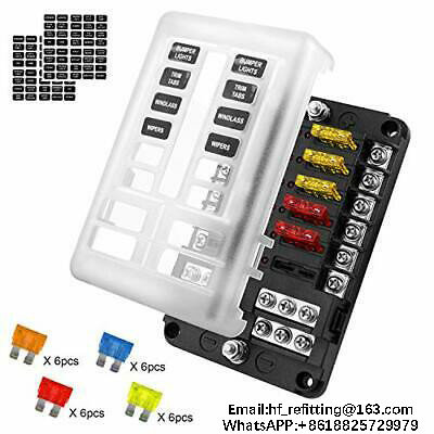 32V 12 Way Car Fuse Box Blade Fuse Block Holder Screw Terminal W/Negative Red Indicator Hot cake