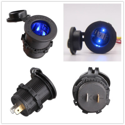 Waterproof LED Digital Indicator Power plug car cigarette lighter socket for DC 12-24V Car SUV ATV UTV Marine Boat
