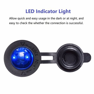 Waterproof LED Digital Indicator Power plug car cigarette lighter socket for DC 12-24V Car SUV ATV UTV Marine Boat