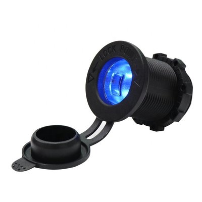 24V Waterproof Marine motorcycle car cigarette lighter plug with LED Lighting