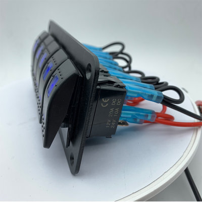 5pin on-off 5 Gang Blue LED 12V Rocker Switch Control Panel Circuit for Car Boat