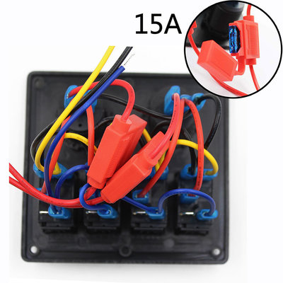 Waterproof Auto car RV Marine boat Rocker Switch Panel with Digital Voltmeter 12V Cigarette Socket Double USB charger