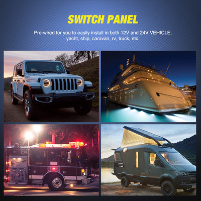 Waterproof Auto car RV Marine boat Rocker Switch Panel with Digital Voltmeter 12V Cigarette Socket Double USB charger