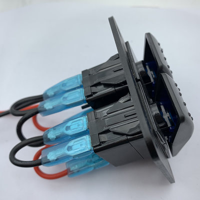 Waterproof 2 gang 12V-24V Rocker Switch Panel Blue LED ON-OFF Rocker Switch For Car Boat Yacht RV